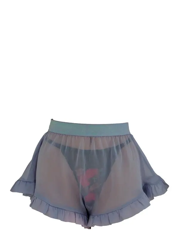 NOBLESSE OBLIGE Chiffon Unicorn Elastic Shorts - Blue