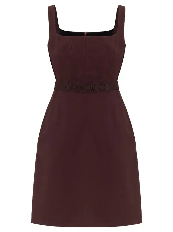 GEORGETTE Mocha Mini Dress - Brown