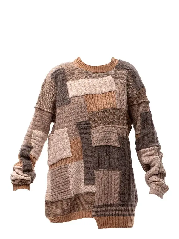 MAISON BOGOMIL Chunky Patchwork Sweater - Brown