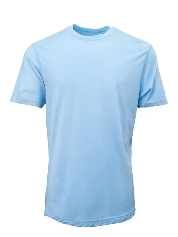 LORDS OF HARLECH Cassius Merino Jersey Crew Neck Shirt - Blue