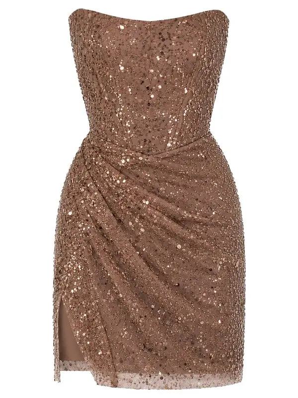 ANGELIKA JOZEFCZYK Stella Corset Mini Dress - Brown