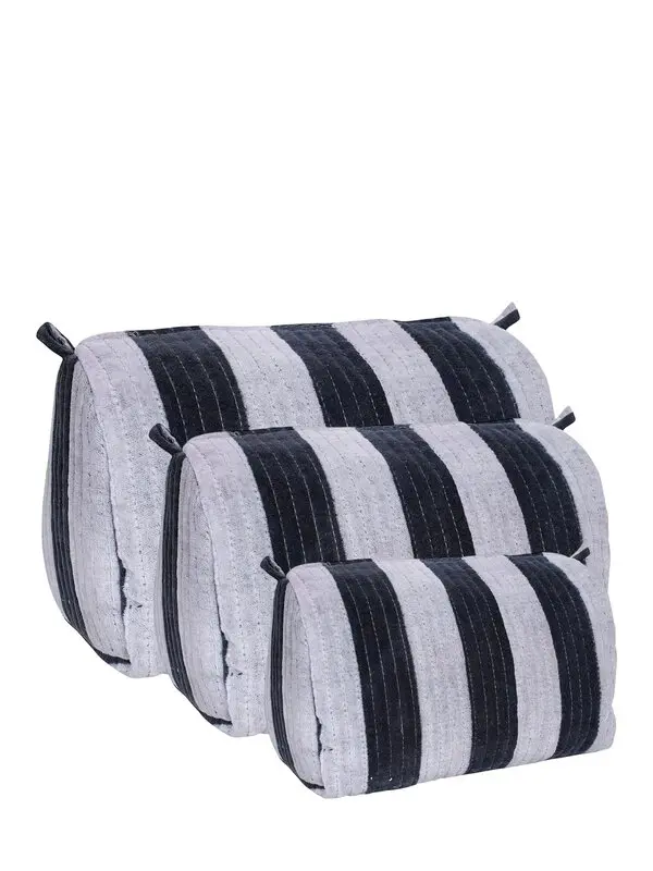 CYC The Striped Velvet Travel Set - Black