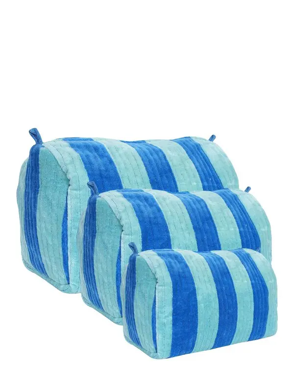 CYC The Striped Velvet Travel Set - Blue