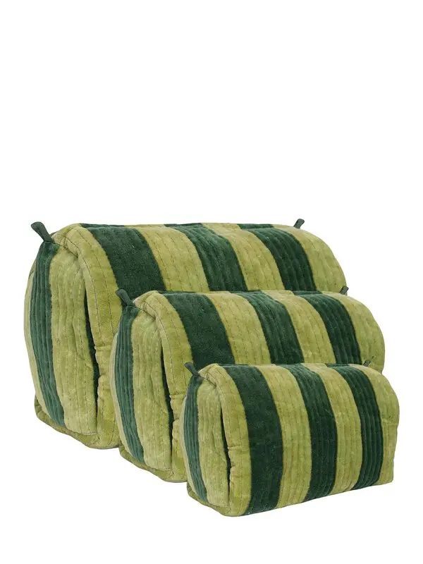 CYC The Striped Velvet Travel Set - Green