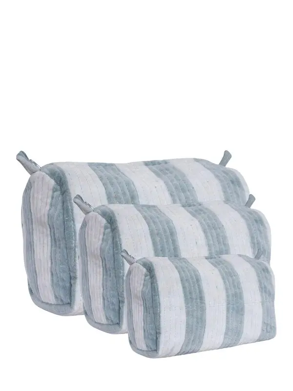 CYC The Striped Velvet Travel Set - Grey