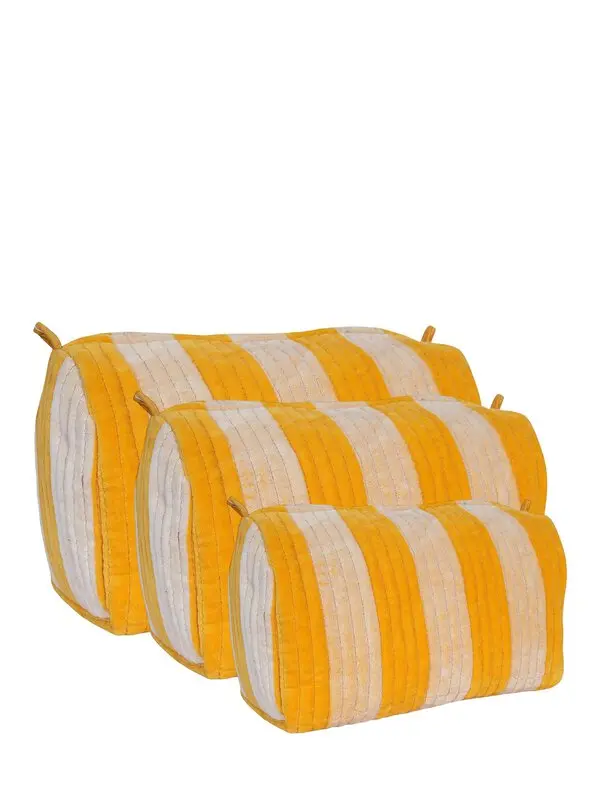CYC The Striped Velvet Travel Set - Yellow