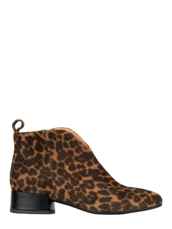 EMBASSY LONDON USA Black / Brown Iris Leopard Designer Bootie - Black/brown