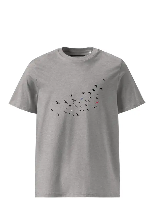 ANCHOR & CREW Heather Birds Where's William Going? Organic Cotton T-shirt - Grey
