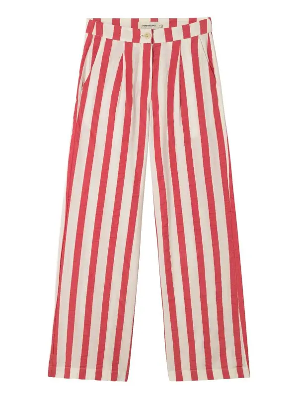 THINKING MU Manolita Striped Pants - Red