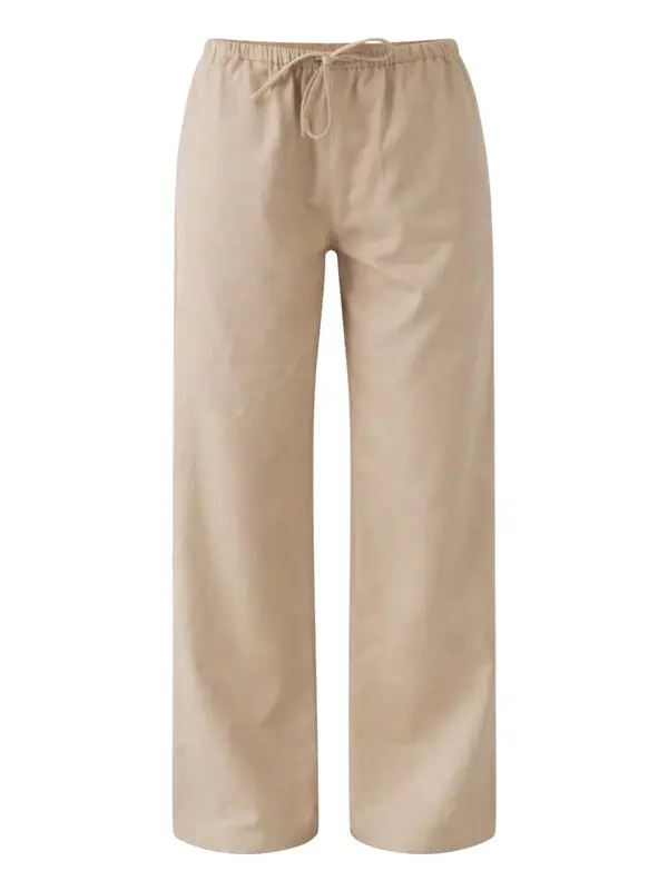 MODISTA THIRTY-ONE Neutrals Wide-leg Drawstring Tailored Trousers - Beige