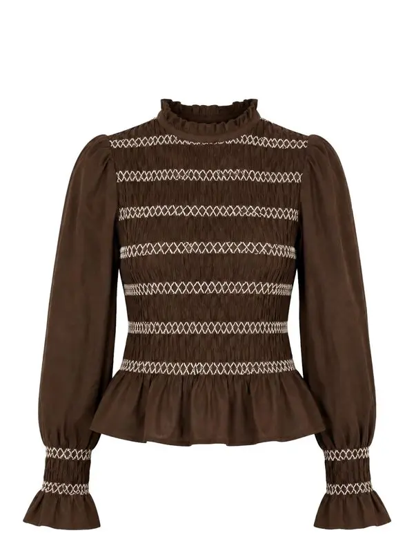 Mind Traveler Eloise Blouse - Brown
