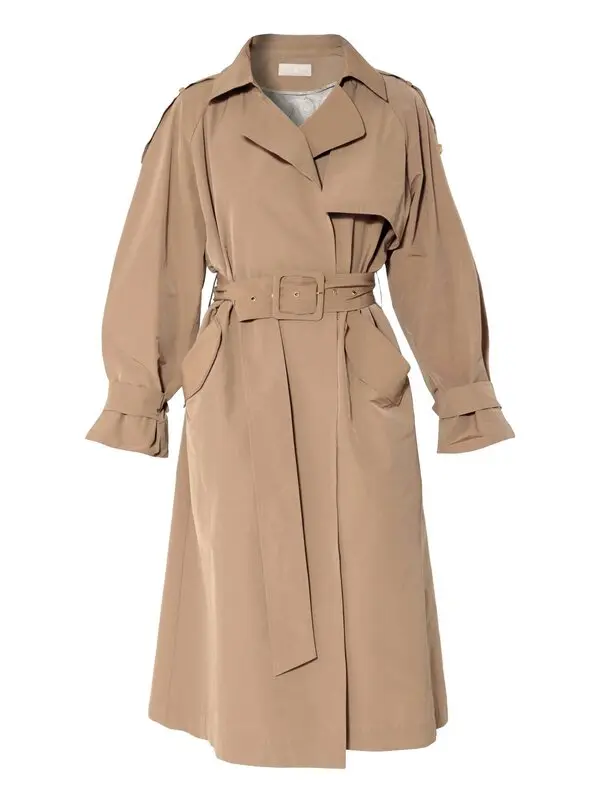 AGGI BY HALEWSKI Sara Nougat Trench Coat - Brown