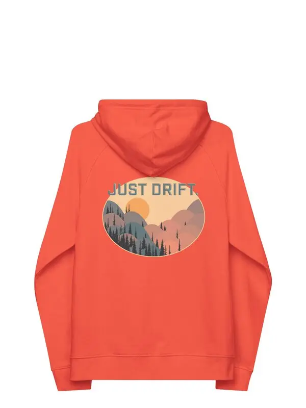 ANCHOR & CREW Burnt Just Drift. Seeker Organic Cotton Raglan Hoodie - Orange