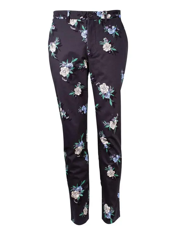 LORDS OF HARLECH Jack Oxford Flowers Pant - Black