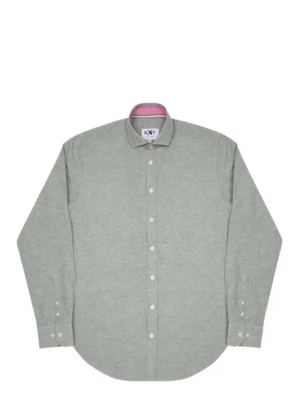 KOY CLOTHING Crocodile Cotton Linen Shirt - Green