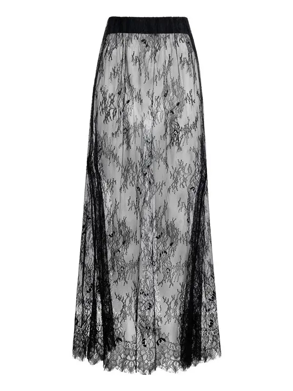 SASHA LA MER Lisa Lace Skirt, Color Whisper - Black