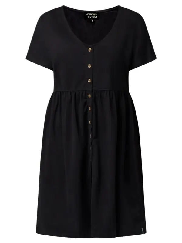 KNOWN SUPPLY Cotton Button Up Dress Josie - Black