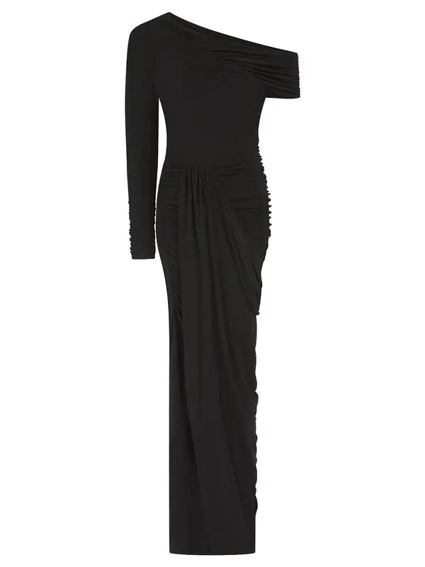 CELESTINE & MAE Anemone Midaxi Dress In Navsoul - Black