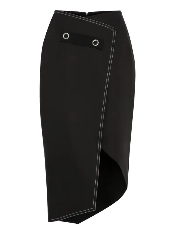 MIRIMALIST Wrap Pencil Midi Skirt - Black
