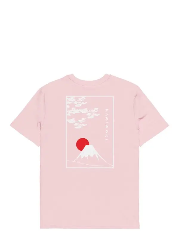 ANCHOR & CREW Cotton Mount Fuji Landmark Organic Cotton T-shirt - Pink