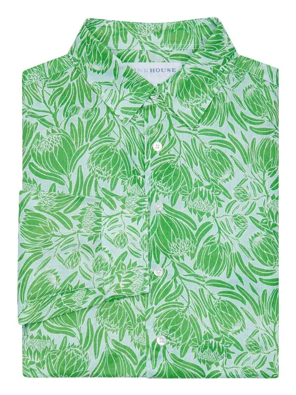 PINK HOUSE Linen Shirt Protea - Green