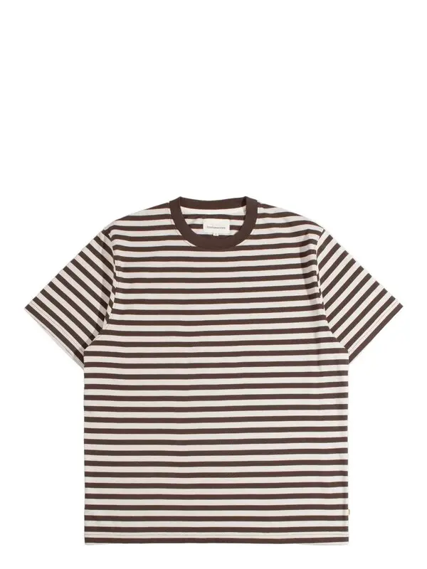 FAR AFIELD Ringer Stripe T-shirt - Brown