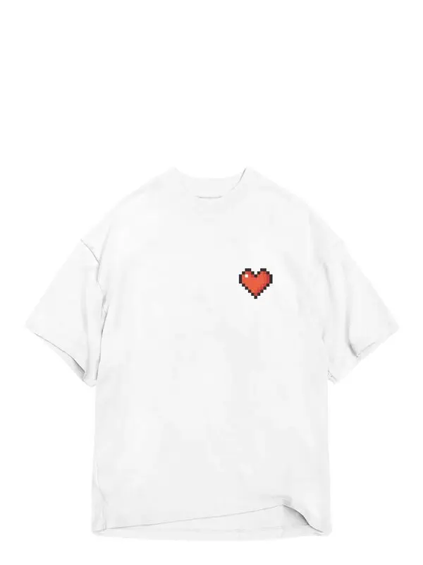MYSIMPLICATED White / Red Oversized White T-shirt With Heart Logo W - White/red