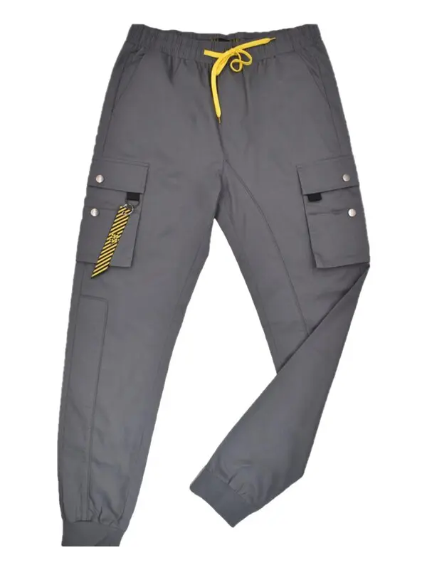 Chuks Collins Crotona Cargo Pants – Yellow Accent - Grey