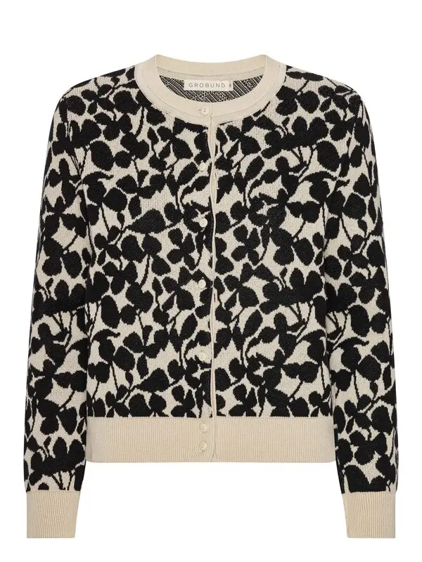 GROBUND Lydia Cardigan Night Flower - Black