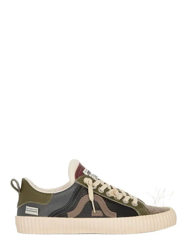 SPRINGA | UNIQUE VULCANIZED SNEAKERS ITALIAN HANDMADE Wavy Leather Multicolor Embroidery Sneakers - Black