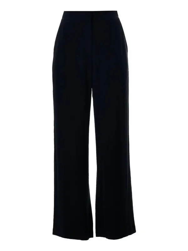 LOUCHE Tilde Linen Mix Wide Leg Trousers - Black