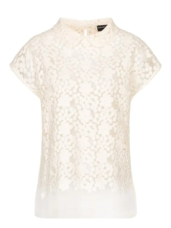 MARIANNA DÉRI Sheer Embroidered Blouse - White