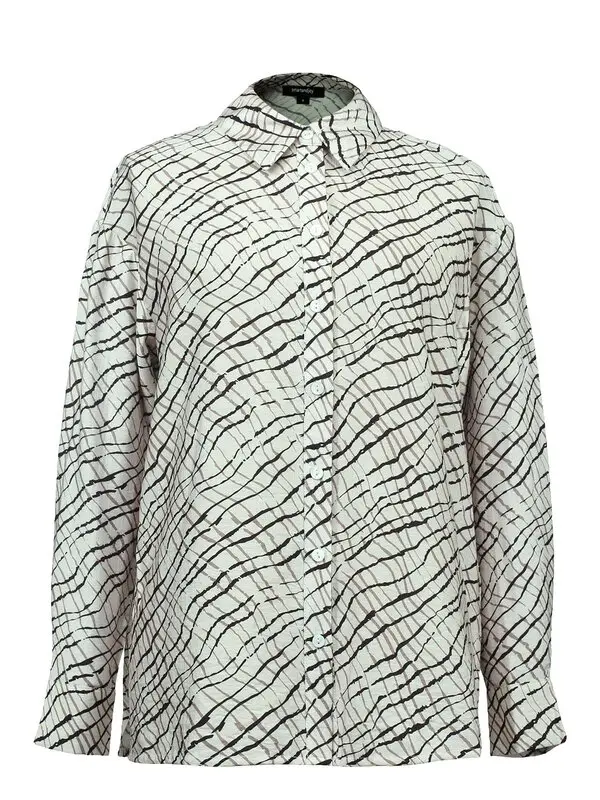 SMART AND JOY Graphic Print Long Sleeves Shirt Beige - Brown