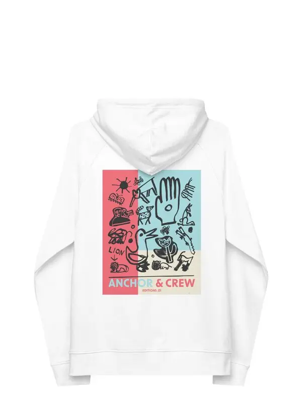 ANCHOR & CREW One Moon Safari Editions Organic Cotton Hoodie - White