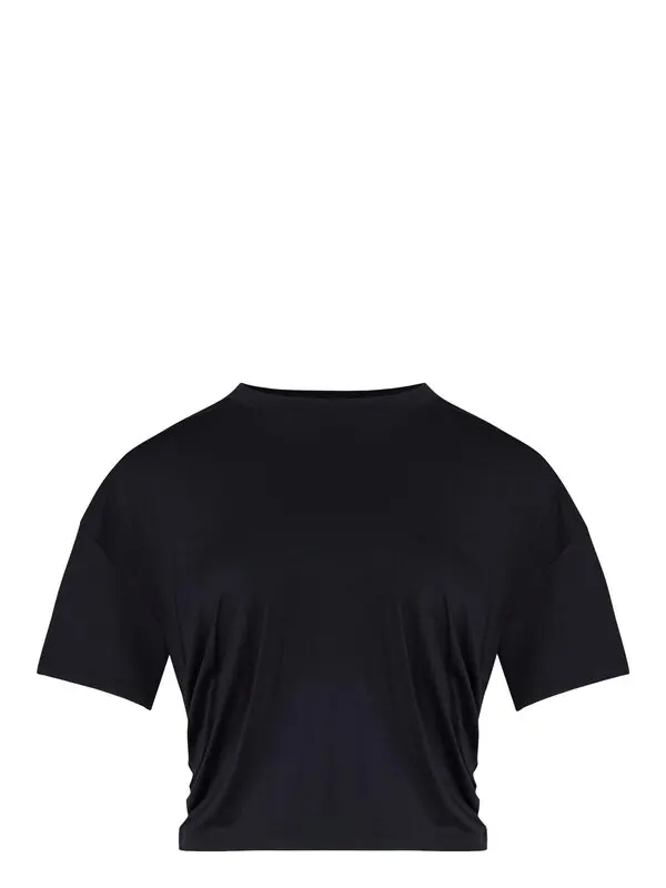 PCFG Free Heaven Crop Draped Tshirt Jet - Black