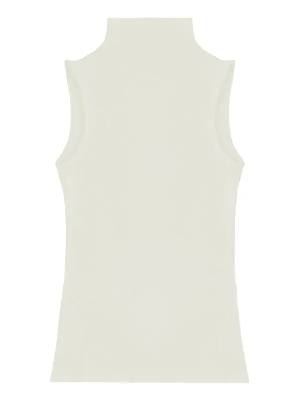 RAVE ON TREND Neutrals Sleeveles Turtleneck In Cream - White
