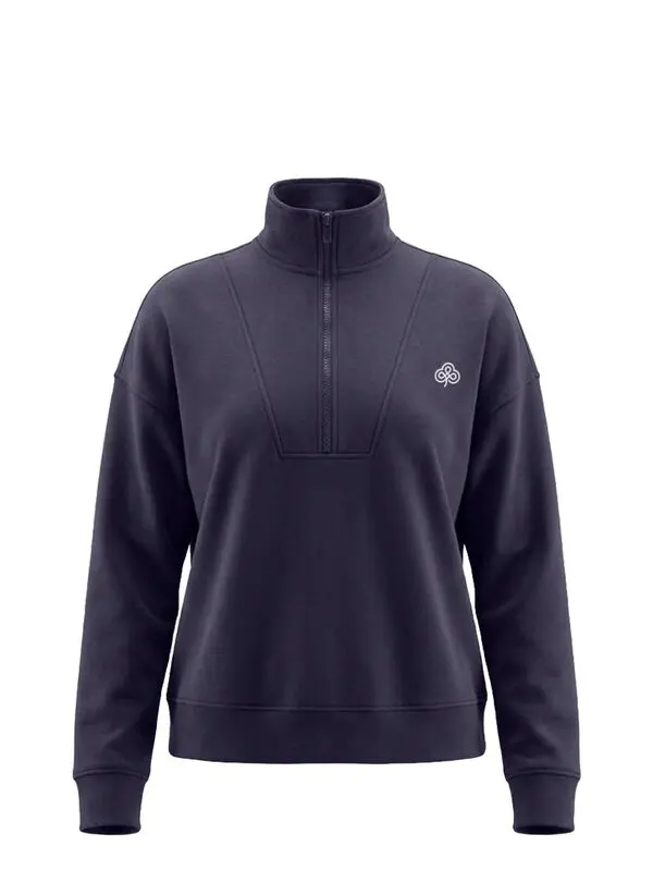 BE ATHLETICA Varsity Athletica Quarter-zip Sweatshirt Midnight - Blue