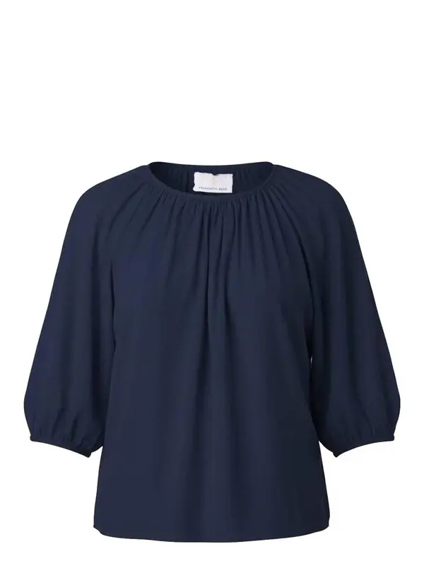FRANCHETTI BOND Maddalena Puff Sleeve Shirt In Navy - Blue