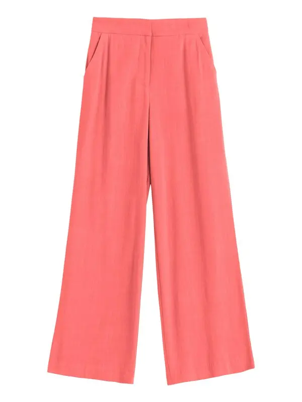 LOUCHE Tilde Linen Mix Straight Leg Trouser Coral - Pink