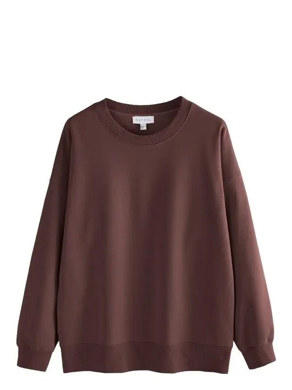 SUPESU Cubby Sweater, Oversized Cherry - Brown
