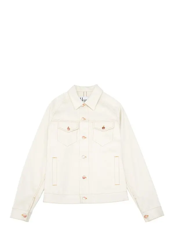 HEGARTY Denim Jacket In Ecru Selvedge - White