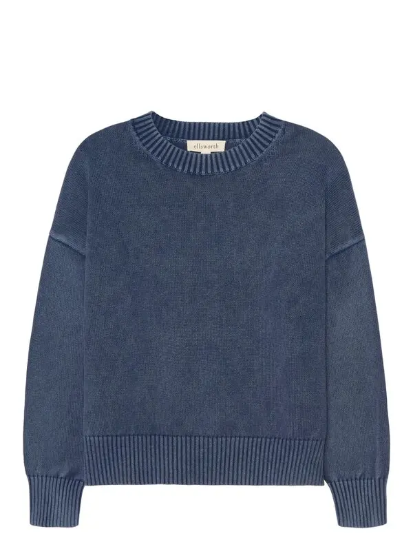 ELLSWORTH + IVEY Emery Crewneck Sweater Faded Navy - Blue