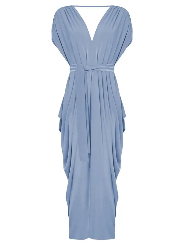 JAMES LAKELAND Draped Open-back Midi Dress – Powder - Blue