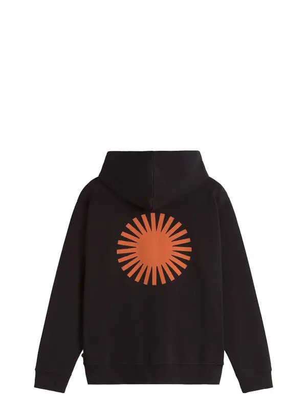 THINKING MU Simon Hoodie Back Orange Sun - Black