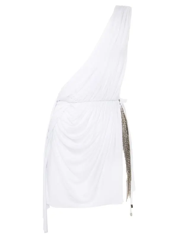 BRENDA AGRADI One-shoulder Beach And Party Mini Dress Hedonist Goddess - White