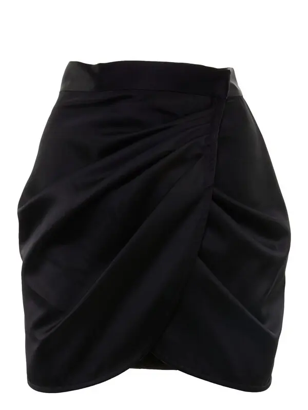 BRENDA AGRADI Wrap Evening Party Mini Skirt The Sculpture - Black