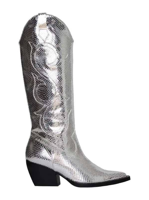 TERRY DE HAVILLAND Annie Cowboy Boot - Silver