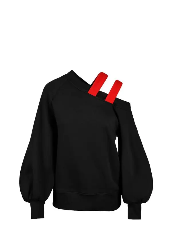 IOANA CIOLACU Black / Red Sonia Mix Sweatshirt - Black/red