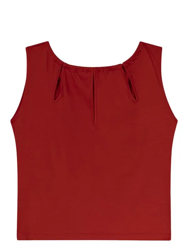 MARIANNE BY MARIE JORDANE Gaby Teardrop Neckline Top - Red