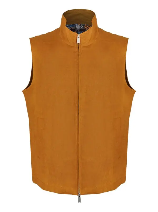 DAVID WEJ Hugo Linen Gilet Mustard - Yellow